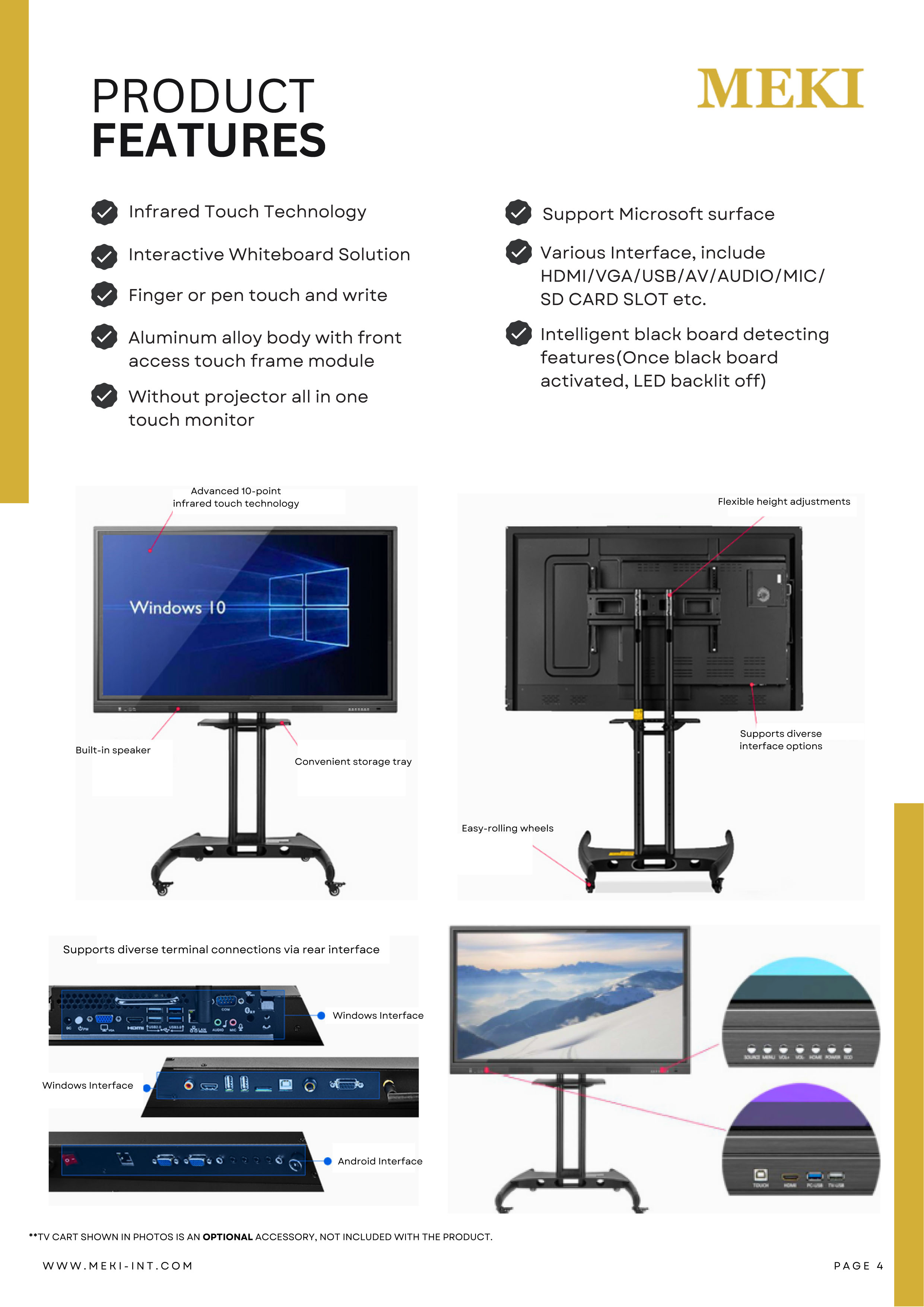 Meki INTERACTIVE FLAT PANEL DISPLAY (IFPD) 65"/75"/86"/98" - Stand Not ...