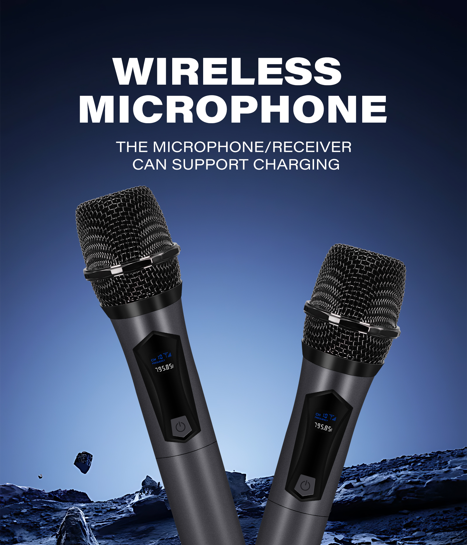 UHF handheld microphone wireless microphone rechargeable microphone ...