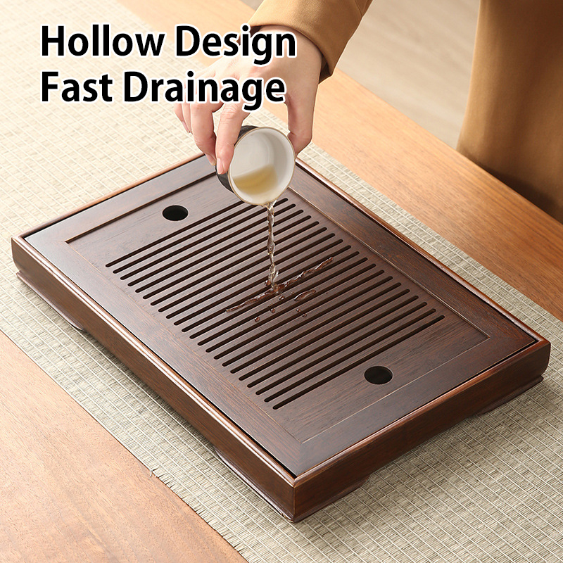 Tea Tray Bamboo Drainage Tray Chinese Small Tea Table Teapot Pallet ...