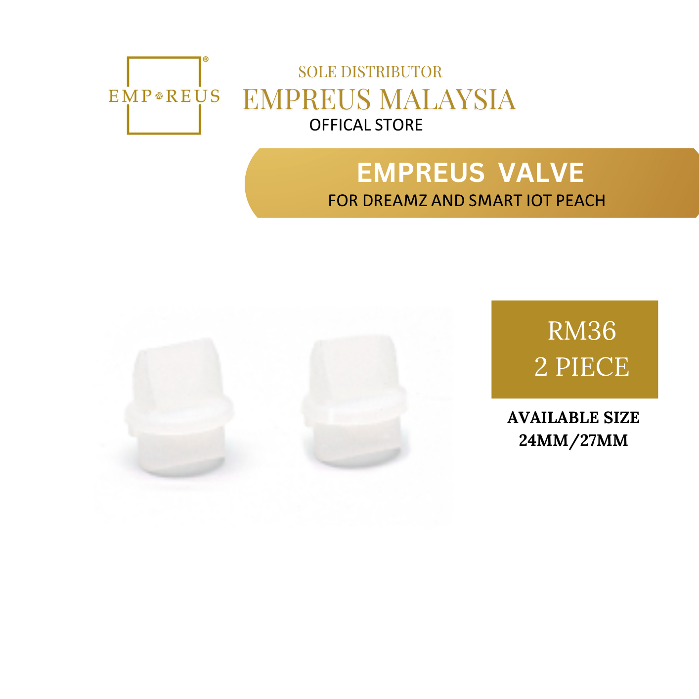 (OFFICAL STORE) EMP.REUS/EMPREUS SMART IOT/DREAMZ SILICONE VALVE 24MM ...