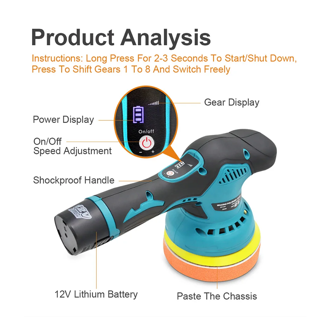 car polish machine 900W sander machine Car Polisher Handheld Cordless ...
