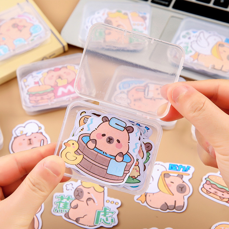 BORONG【36 Box】12pcs Capybara Sticker Box Set Birthday Goodies Doorgift ...