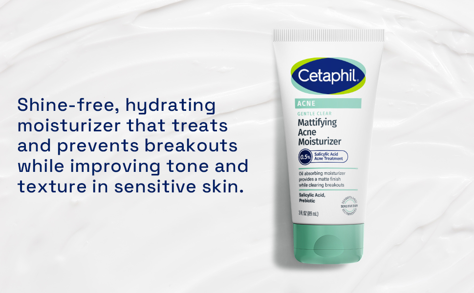 Cetaphil Gentle Clear Clarifying Acne Cream Cleanser | Mattifying Moisturizer | Complexion BPO ...