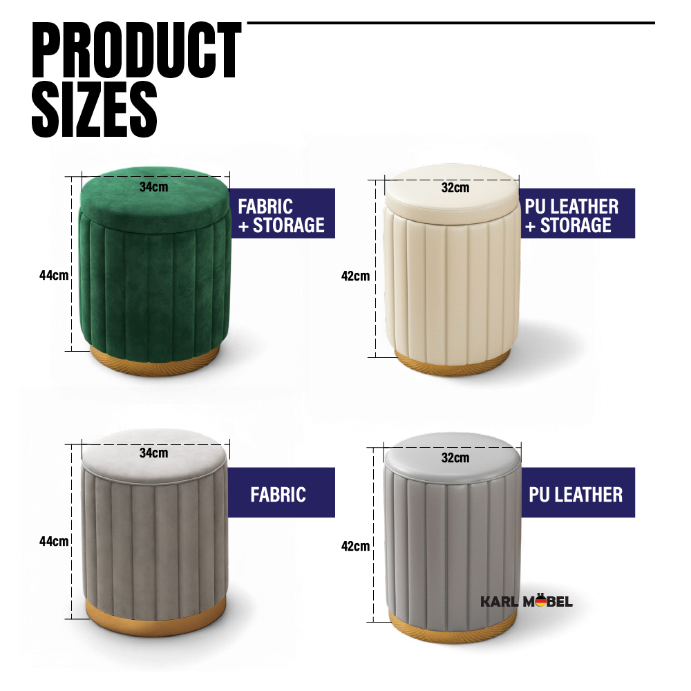 Makeup Stool Nordic Style Bangku Gaya Mewah Small Luxury Round Stool ...