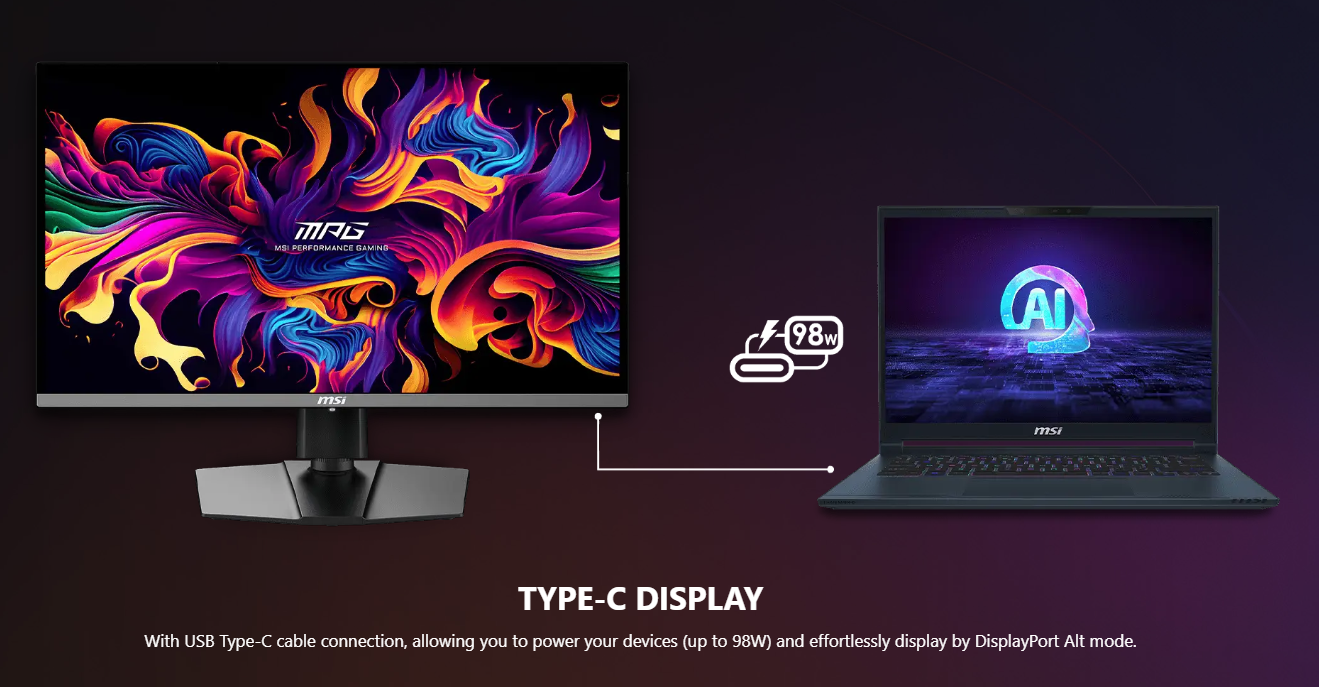 MSI MPG 272URX QD-OLED 26.5" | 3840X2160 | 0.03MS | UHD | 240HZ | QD ...