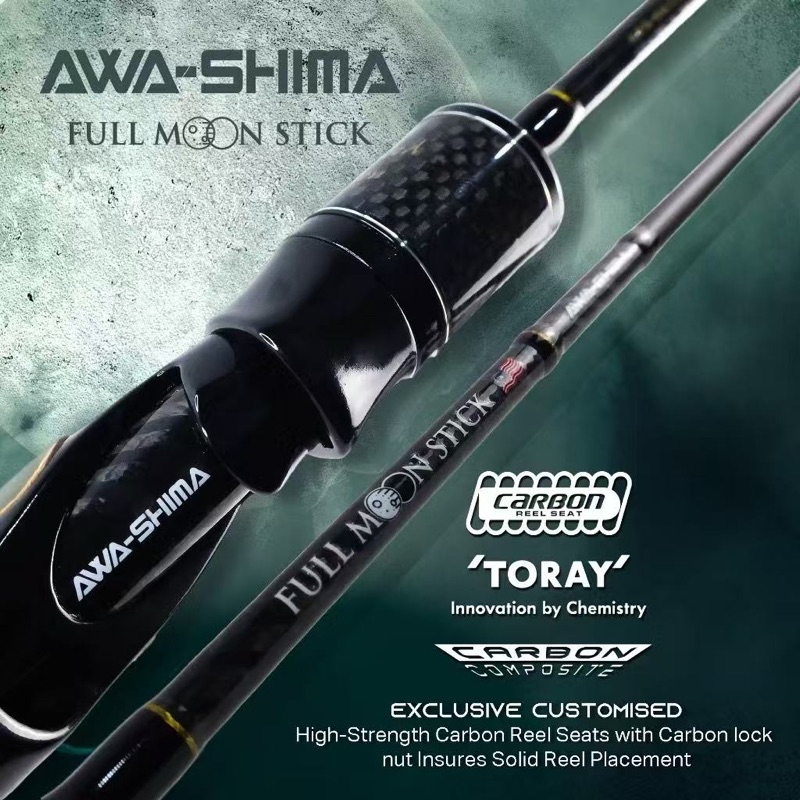 AWASHIMA FULL MOON STICK SINGLE HAND CASTING FISHING ROD TANTO GUNCAST ...