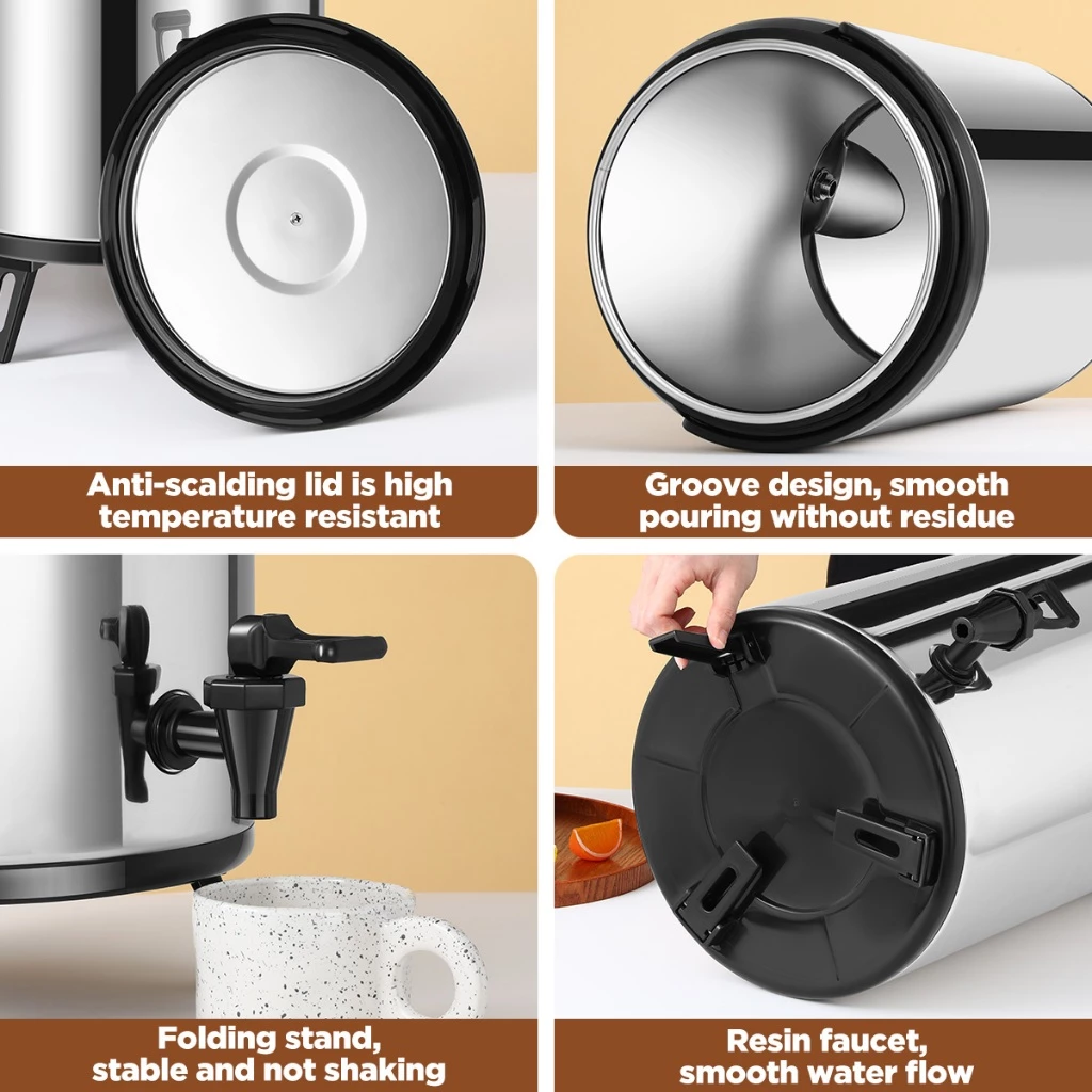 Stainless Steel Milk Tea Bucket Double Insulated Bucket With Faucet Tea ...