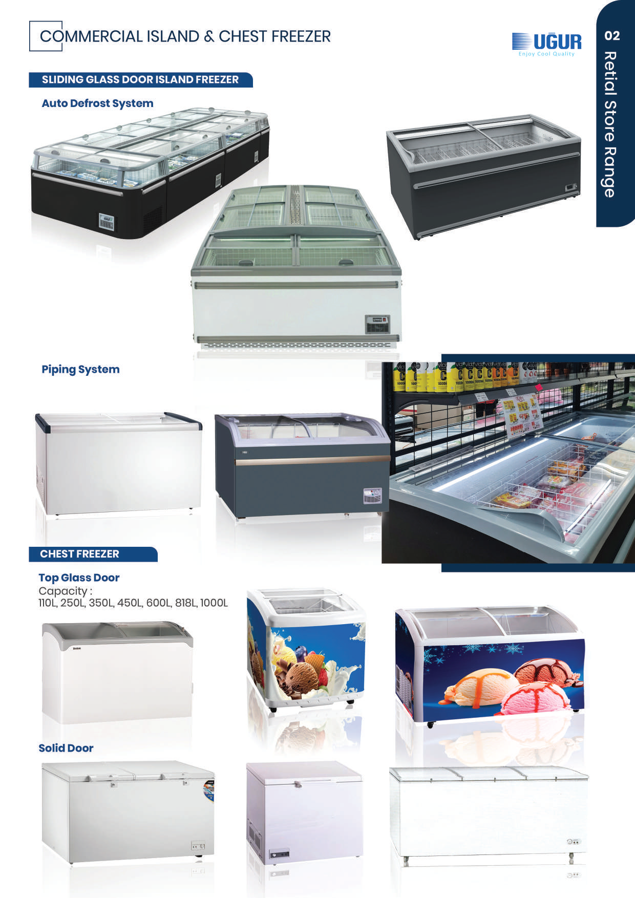 [ SOLID COOL ] GLASS CURVE TOP CHEST FREEZER 500L 700L | Supermarket ...
