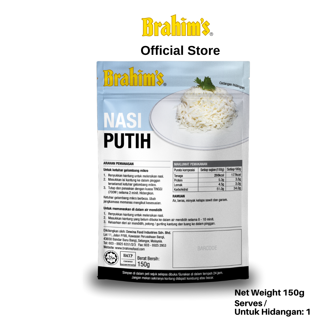 Brahim's Nasi Putih Basmati 150g | Shopee Malaysia
