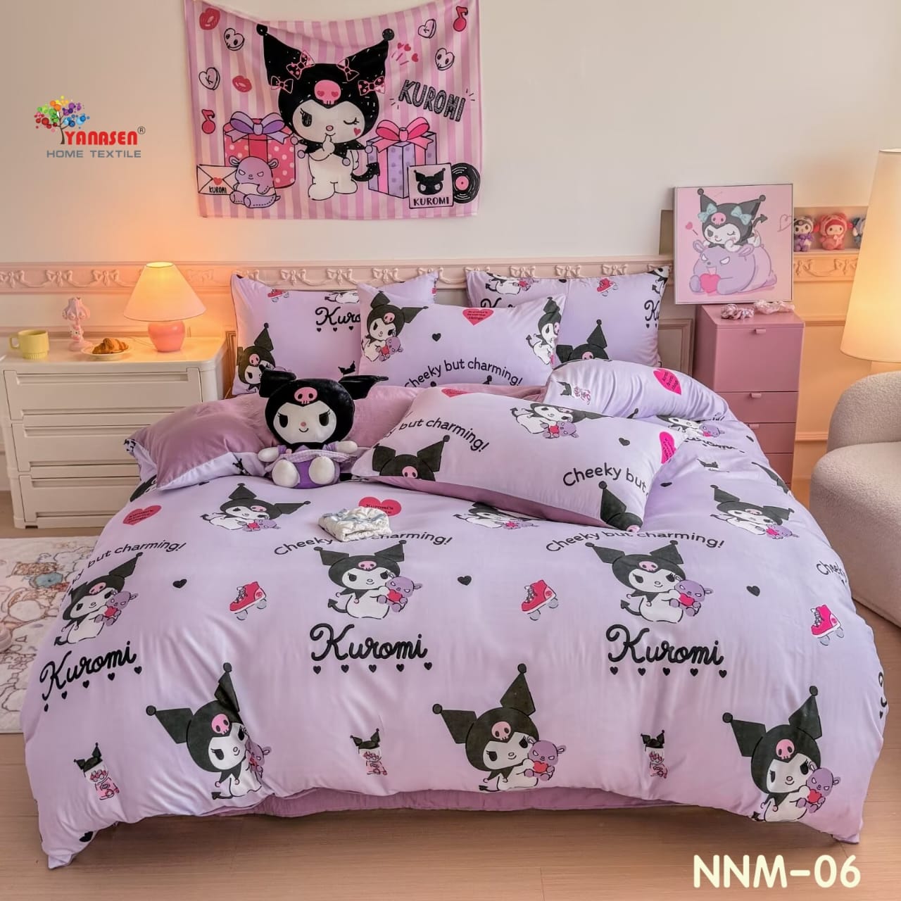 Cadar Cartoon Kuromi 7 in 1 With Comforter Murah Kain Lembut Selesa ...