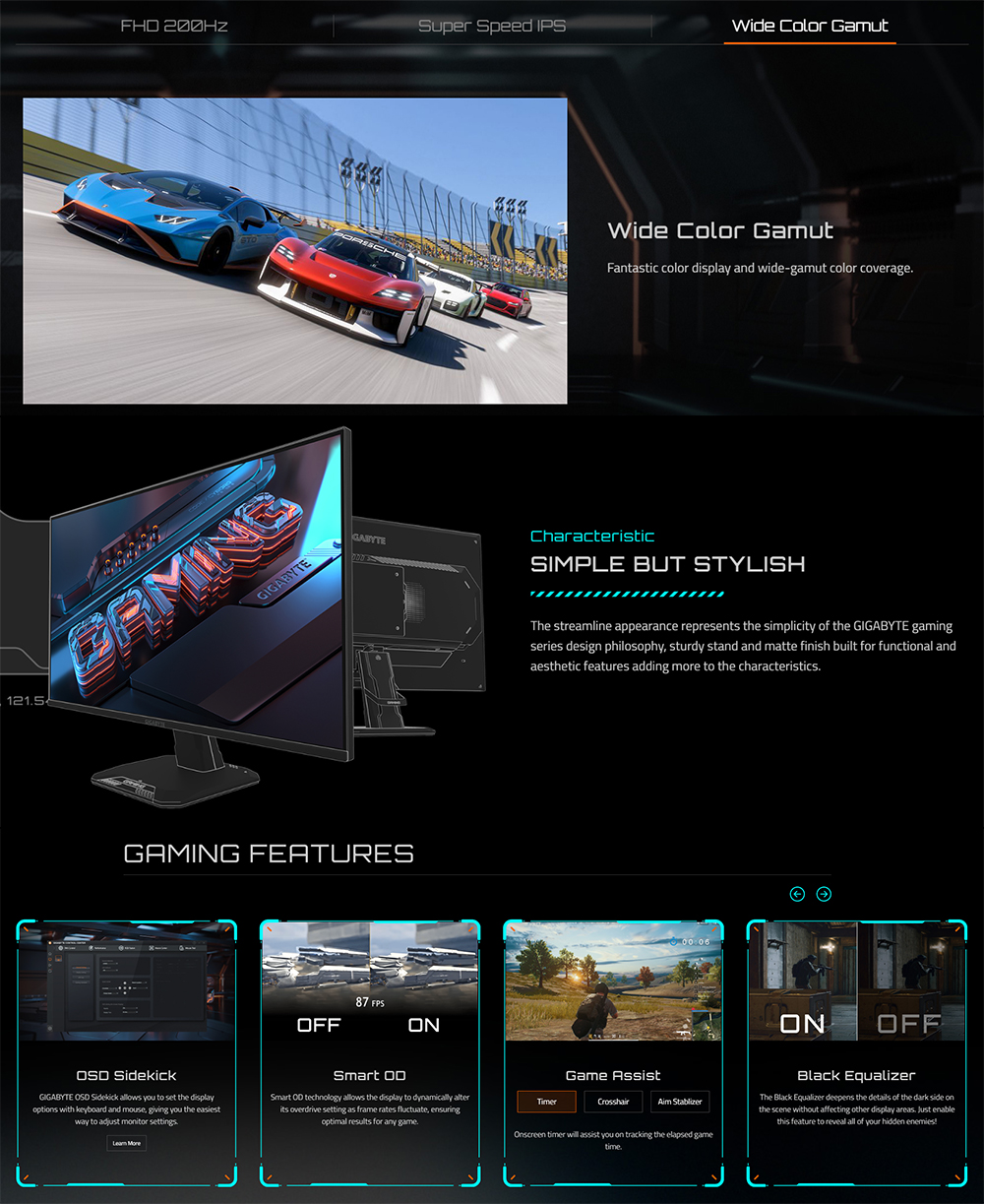 Gigabyte GS25F2 25' Full HD SuperSpeed IPS Gaming Monitor FHD HDR Ready ...
