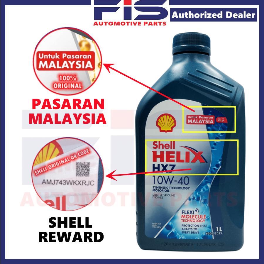 FIS Original Engine Oil Shell Helix HX7 10W40 Semi Synthetic Perodua ...