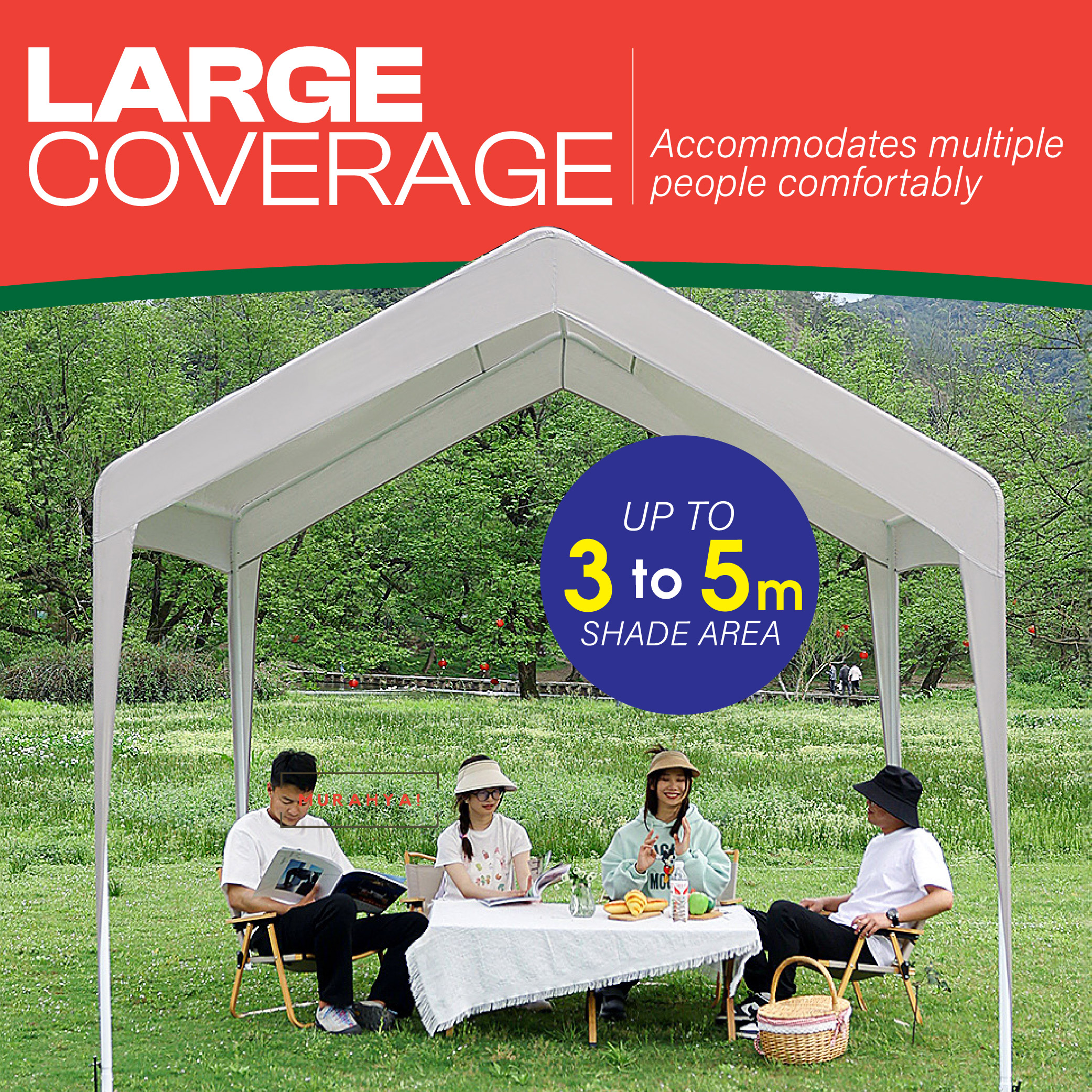 Outdoor Gazebo Tent Khemah Kereta Parking Shed Canopy Heavy Duty Gazebo ...