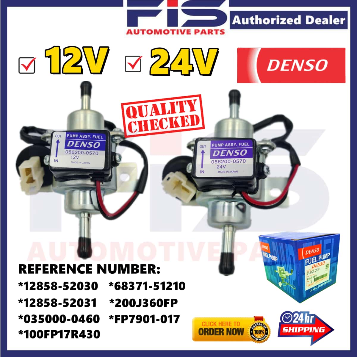 FIS Denso Electric Fuel Pump Oil Injection Car Gasoline Inline Petrol ...