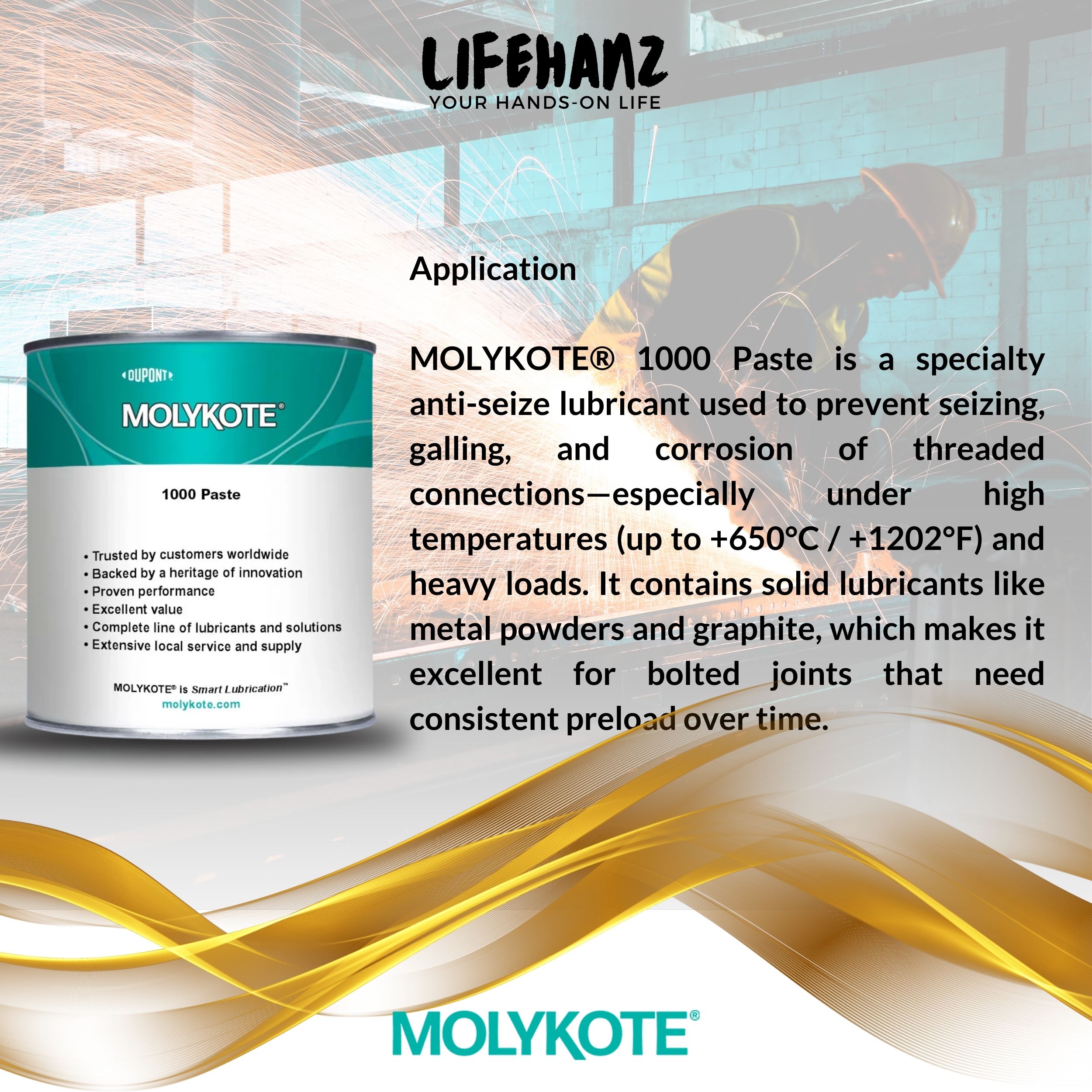 MOLYKOTE 1000 Paste | High Temp Anti-Seize Lubricant for Bolted Joints ...