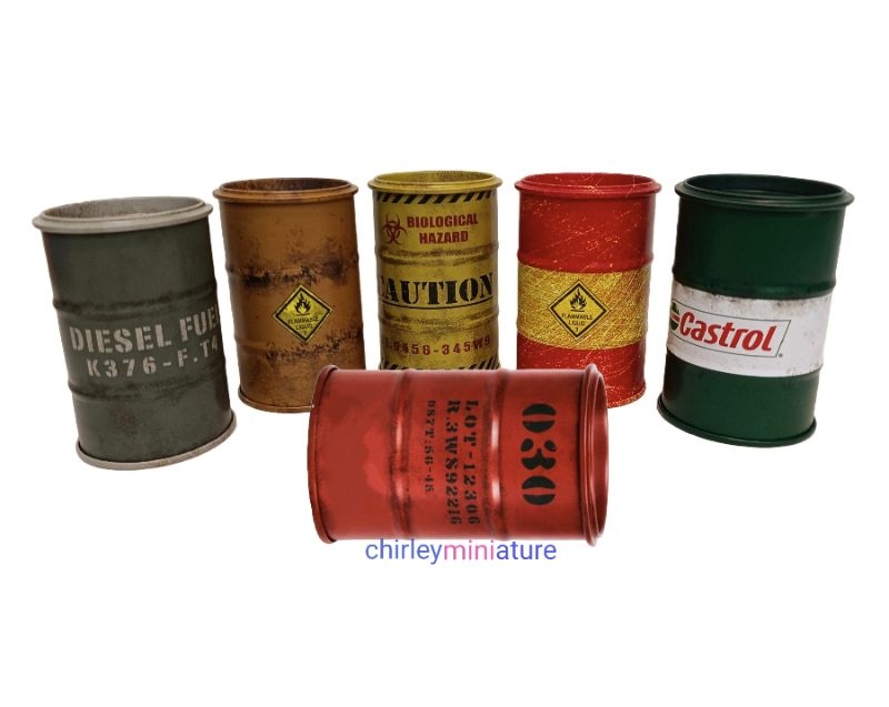 Diorama oil barrel 1/12 Mini toy oil barrel (Metal) | Shopee Malaysia