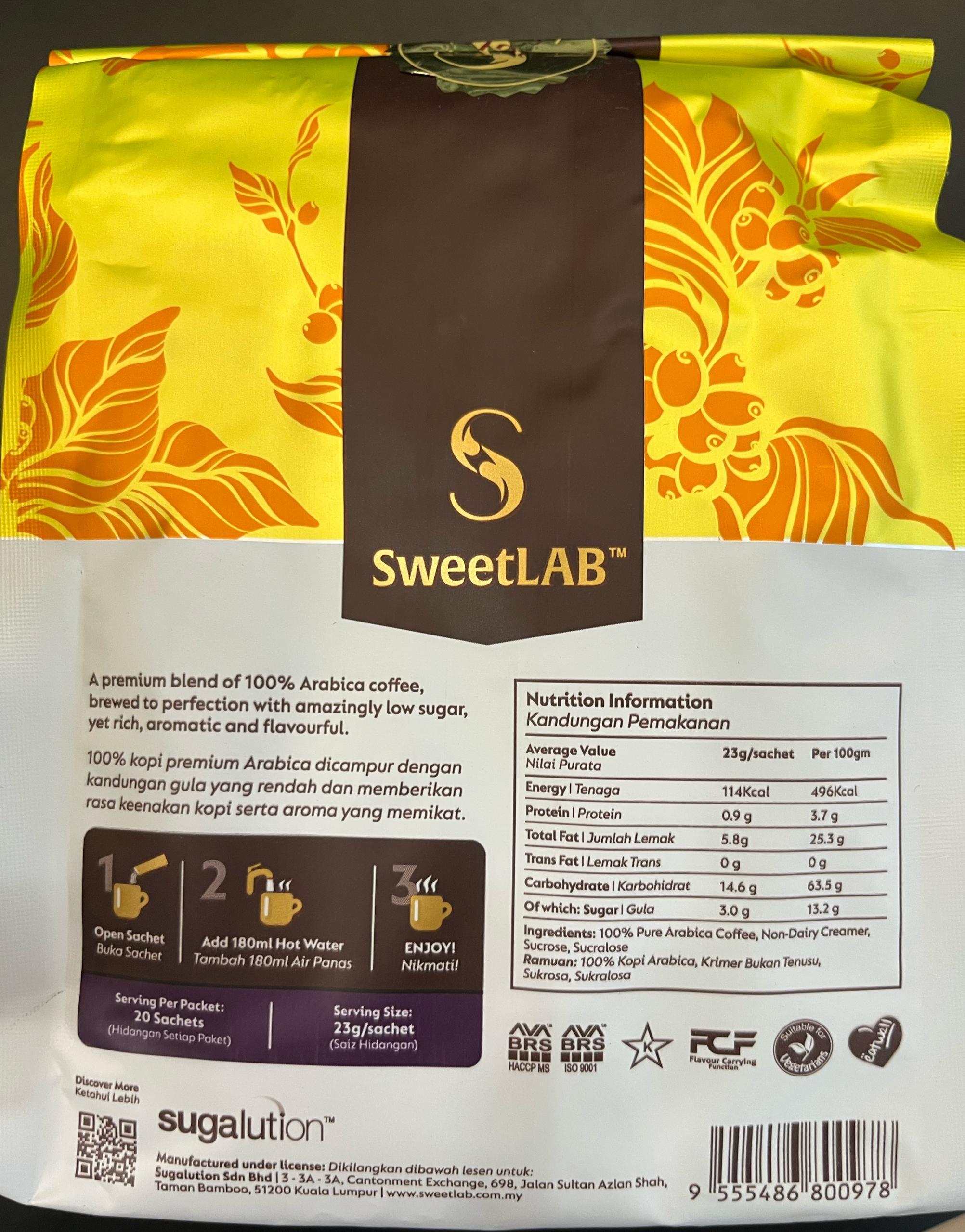SWEETLAB NOGULA CAFFE PREMIUM COFFEE 23G X20 SACHET | Shopee Malaysia