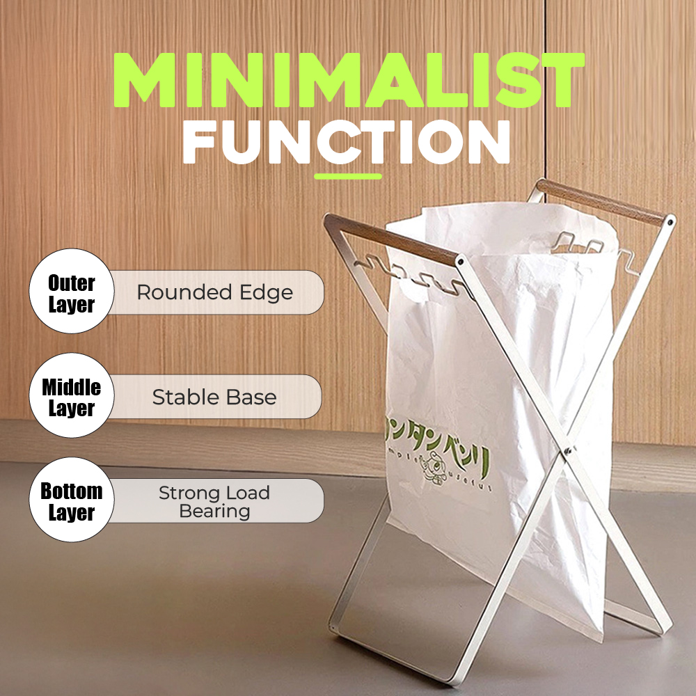 Garbage Rack Camping Trash Holder Stand Steel outdoor dustbin Frame ...