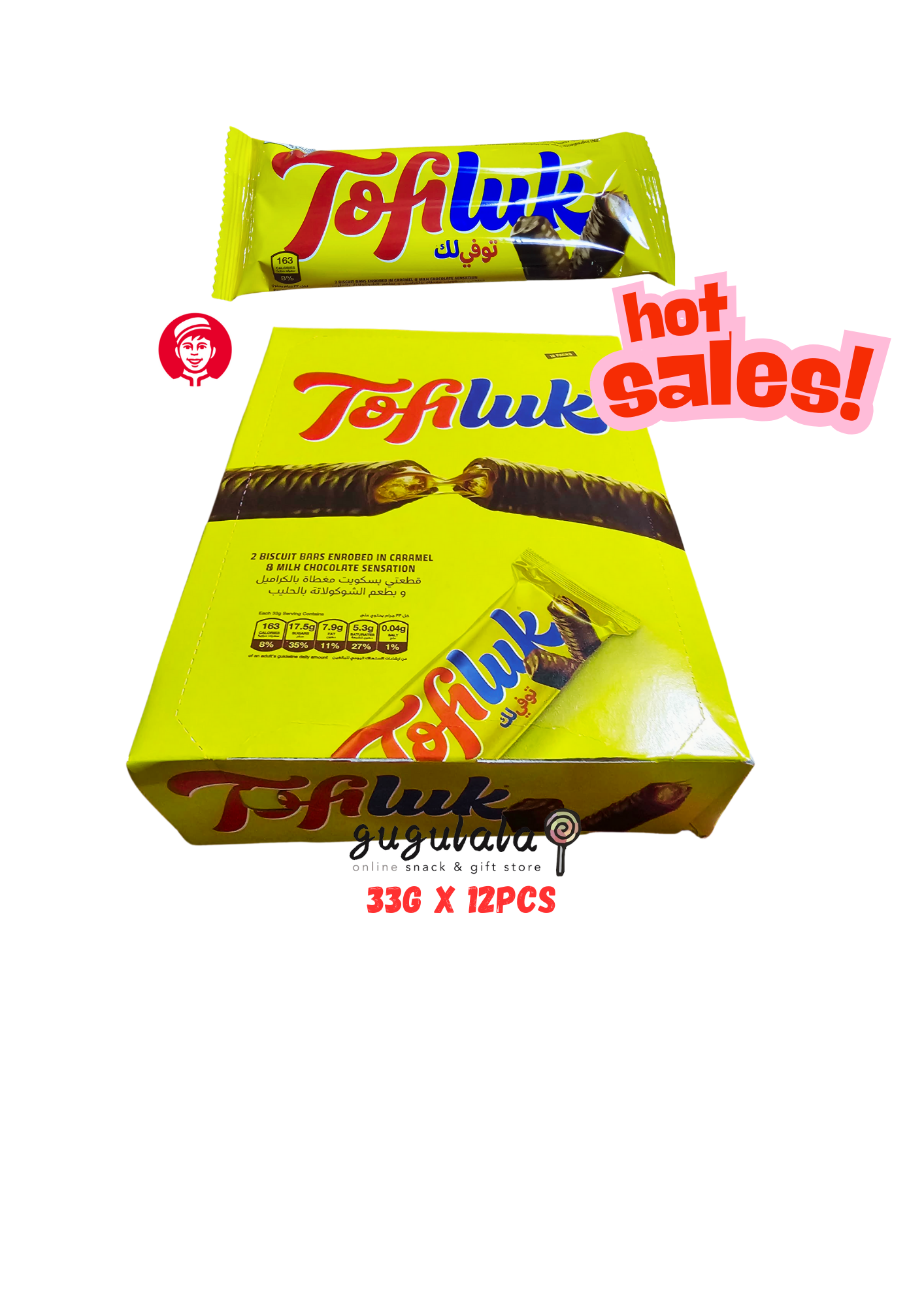 Tofiluk Caramel Crunch Chocolate Bar 33g x 12pcs | Shopee Malaysia
