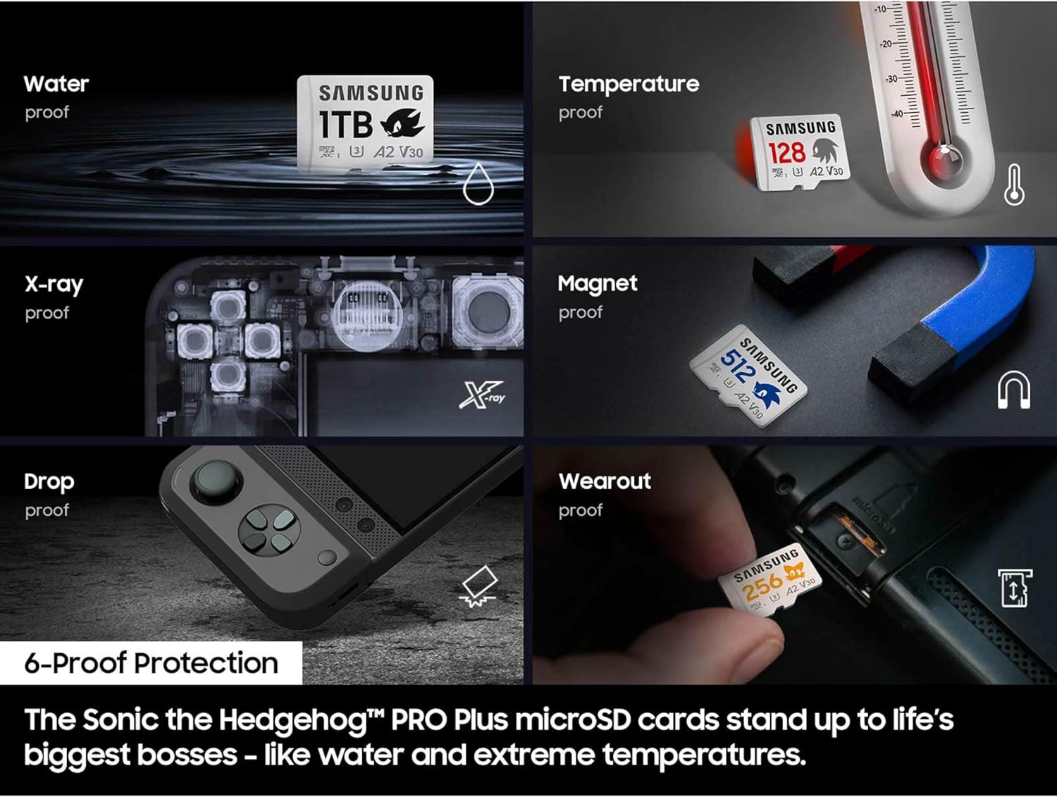 SAMSUNG Pro Plus Sonic The Hedgehog U3 V30 A2 Micro SD Card + Adapter ...