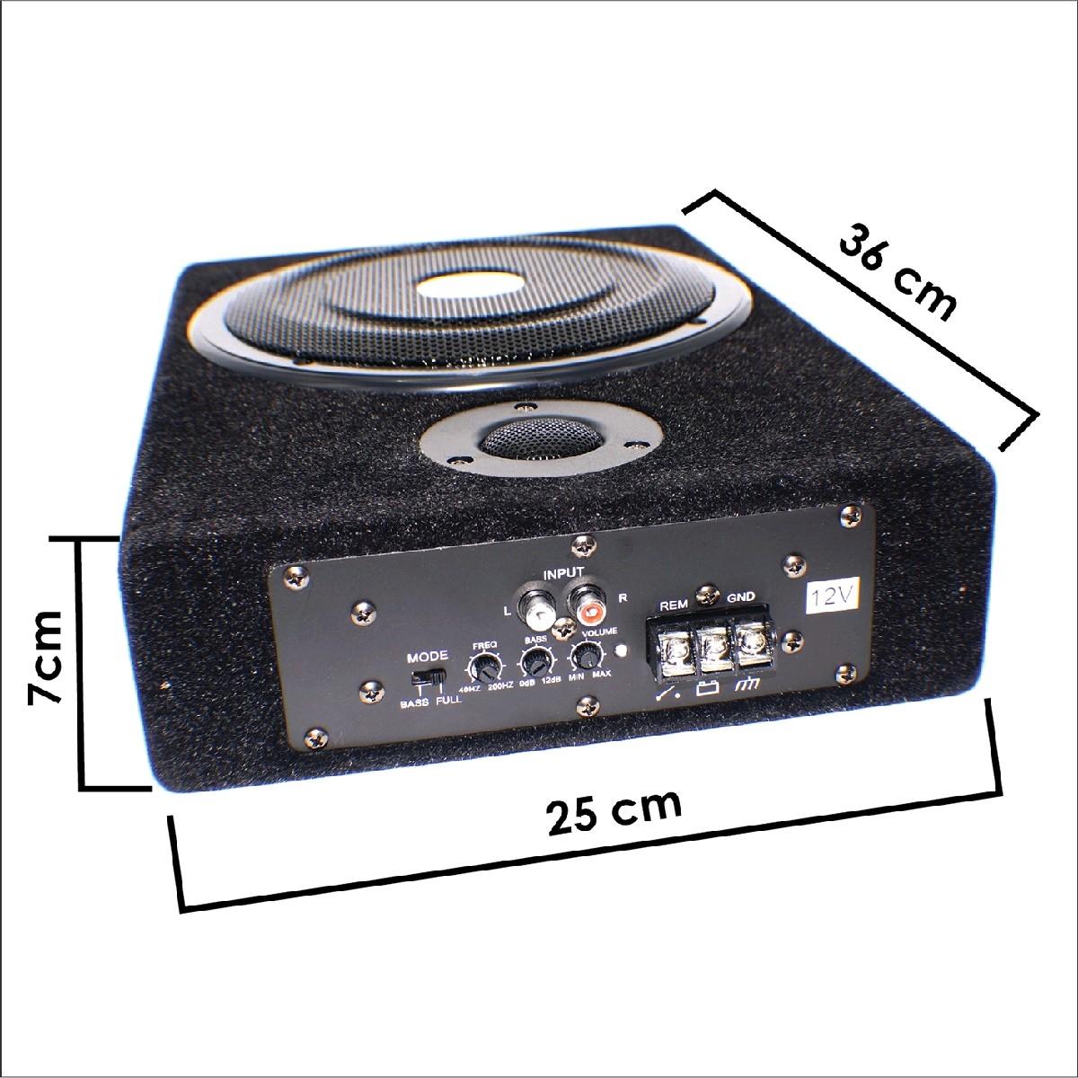2-WAY Active Subwoofer With TWEETER- 8 INCH Car Underseat MC801-RMS 400 Watts MAX subwoofer ...