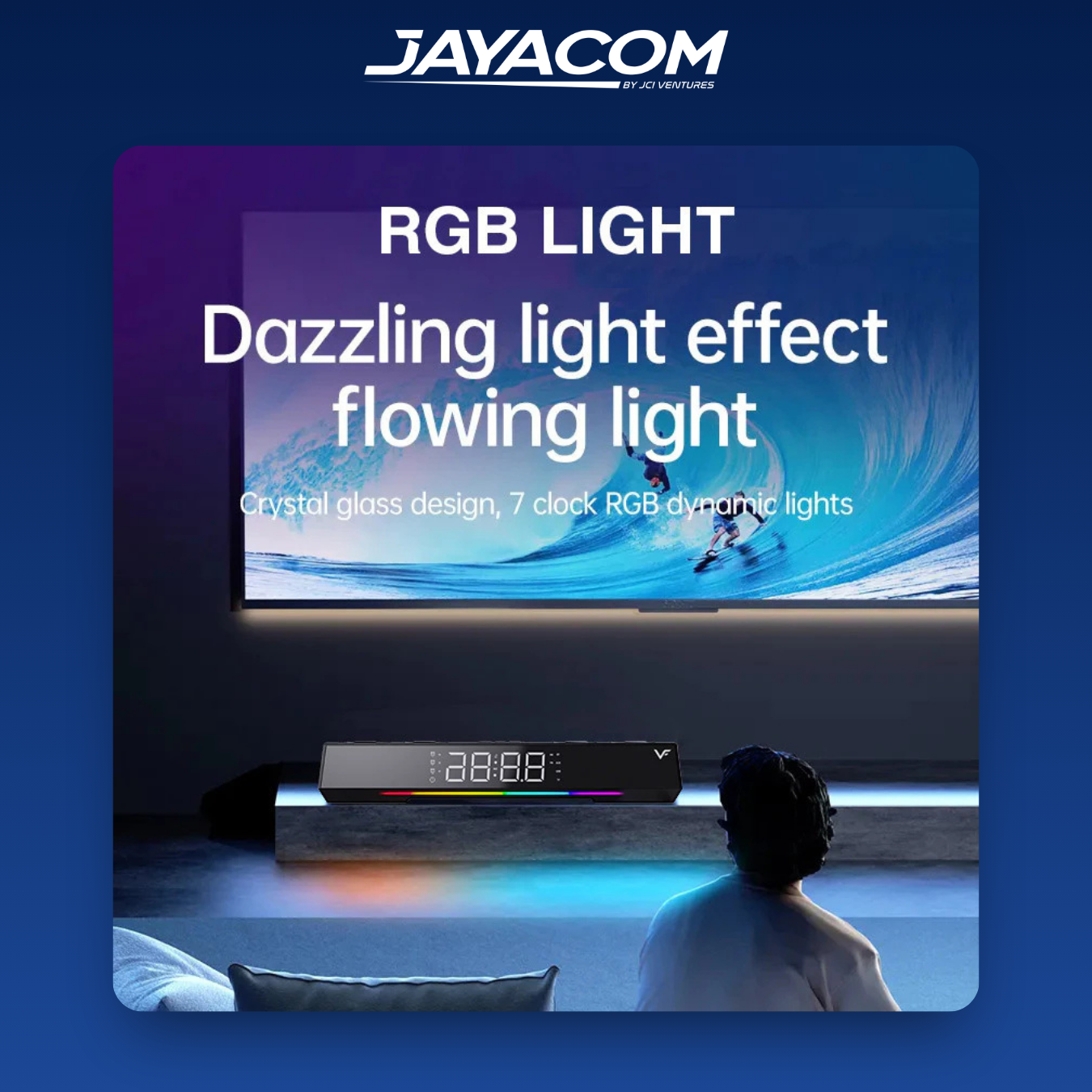 Vinnfier VF Hyperbar U90 BT 50W Bluetooth Portable Soundbar with Alarm Clock Function (RGB Light ...