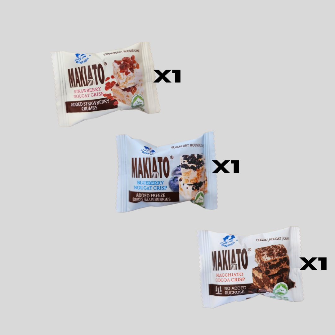 TWINFISH Makiato Nougat Crips [Loose] Trial pcs Strawberry Blueberry ...
