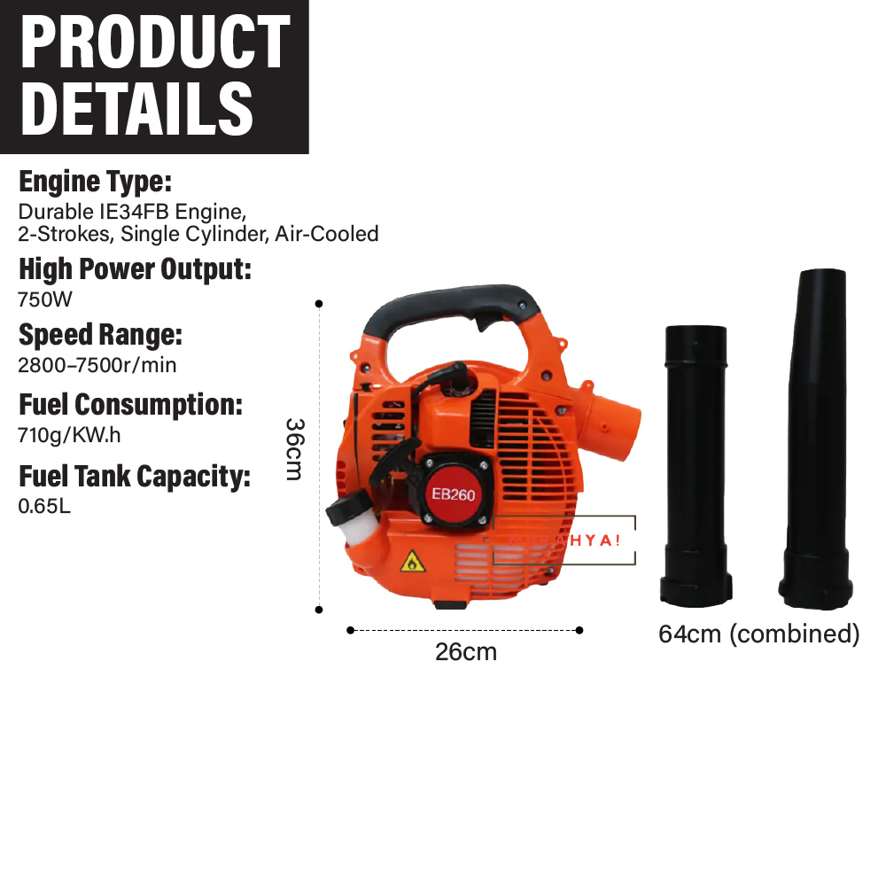 Blower Angin Leaf blower Cordless Petrol Heavy Duty EB260 Air blower ...