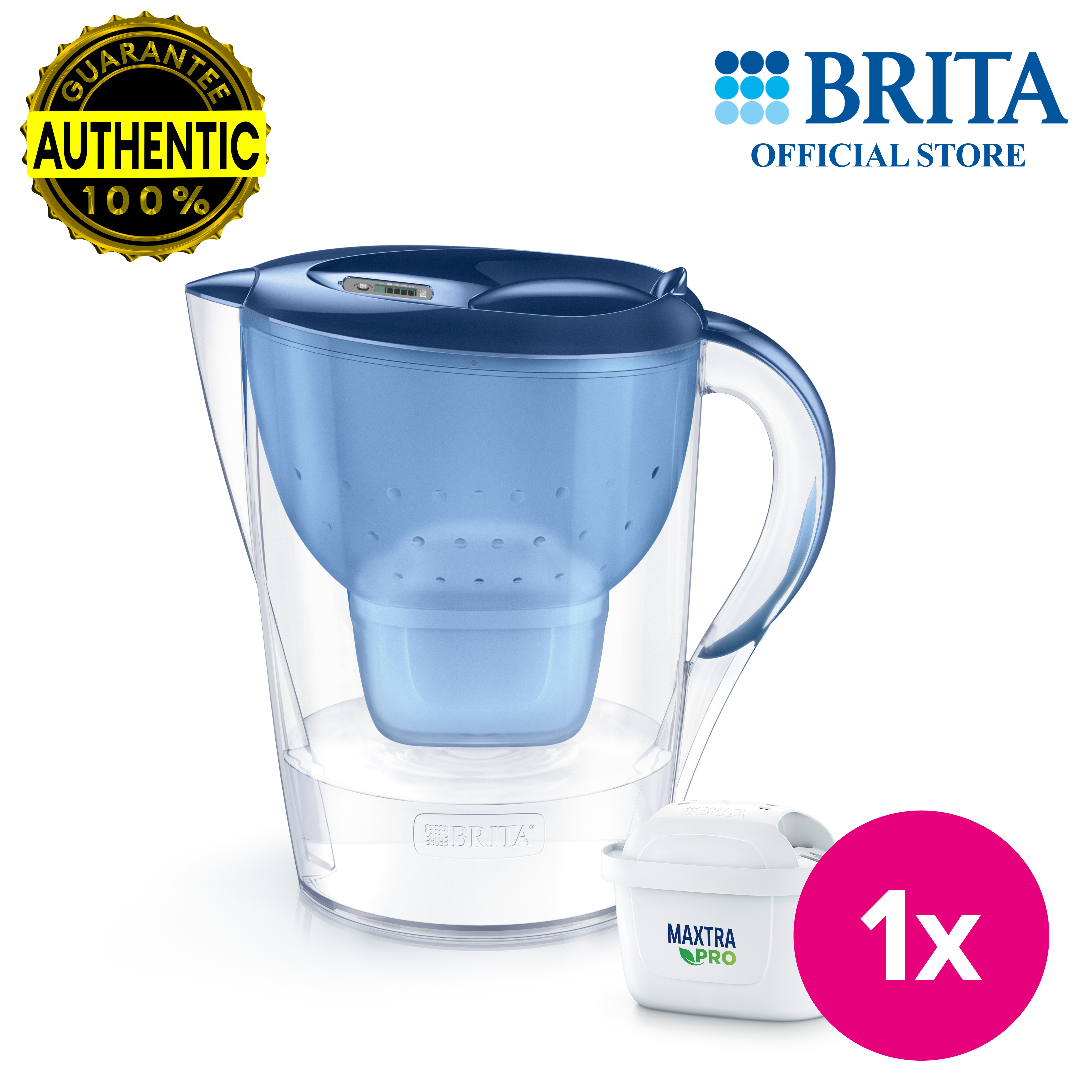 BRITA Water Filter Jug Marella (3.5L) incl. MAXTRA PRO PURE PERFORMANCE (All-in-1) cartridge ...