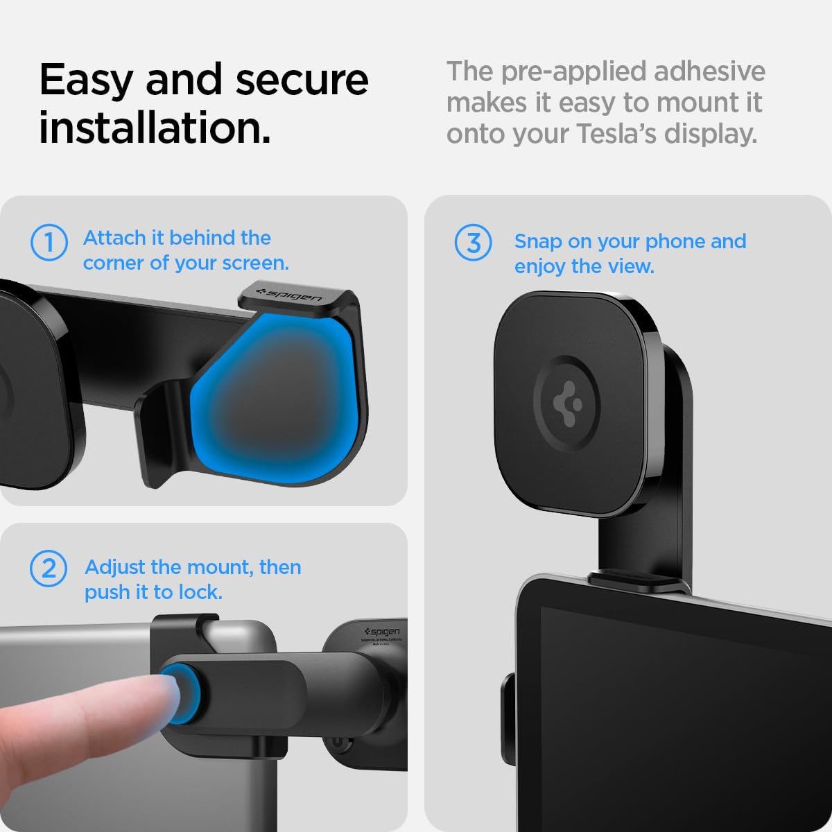 Spigen Tesla Model Y / Model 3 /S/X OneTap Magnetic Car Phone Holder ...