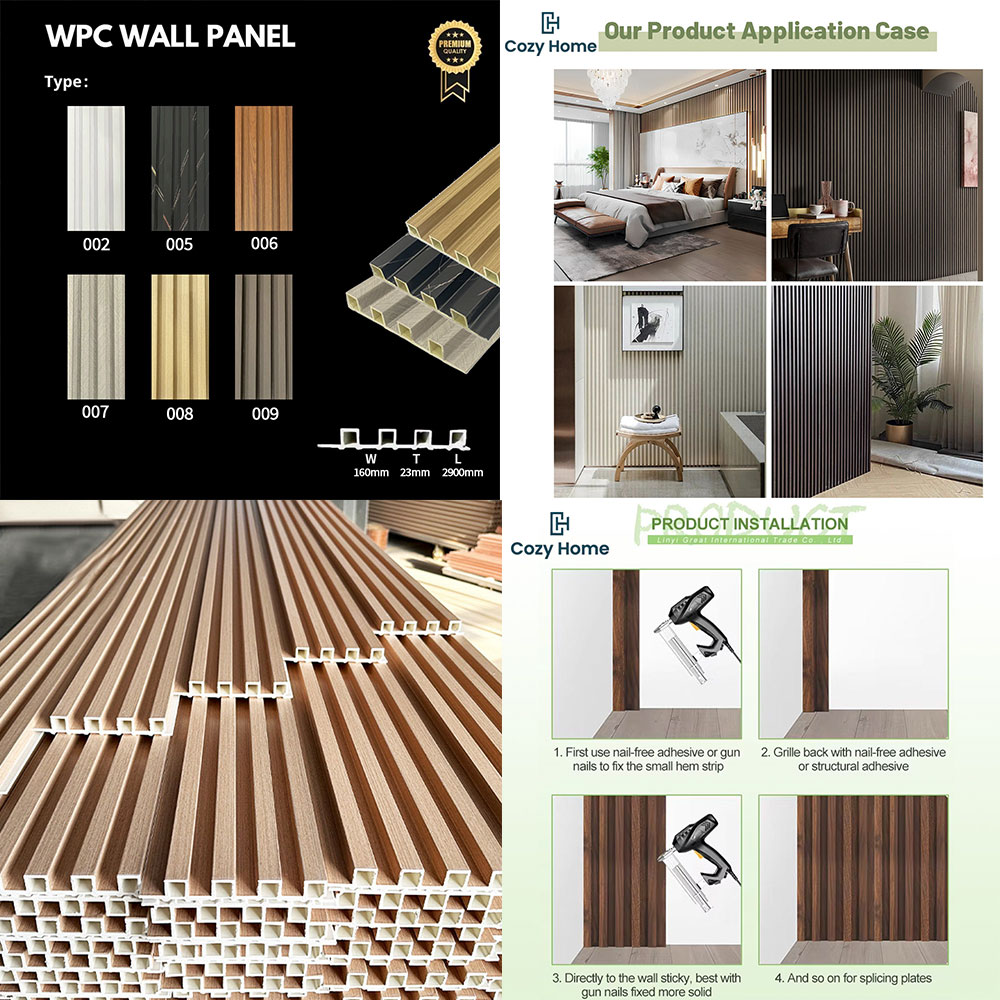 Cozy Wpc Wall Panel Composite Wood decorative Grille Plate 10ft fluted ...