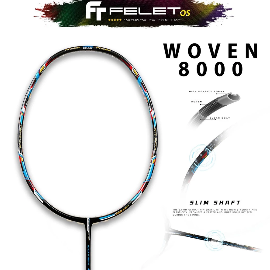 FELET WOVEN 8000 Badminton Racket [FREE STRING + GRIP] | Shopee Malaysia