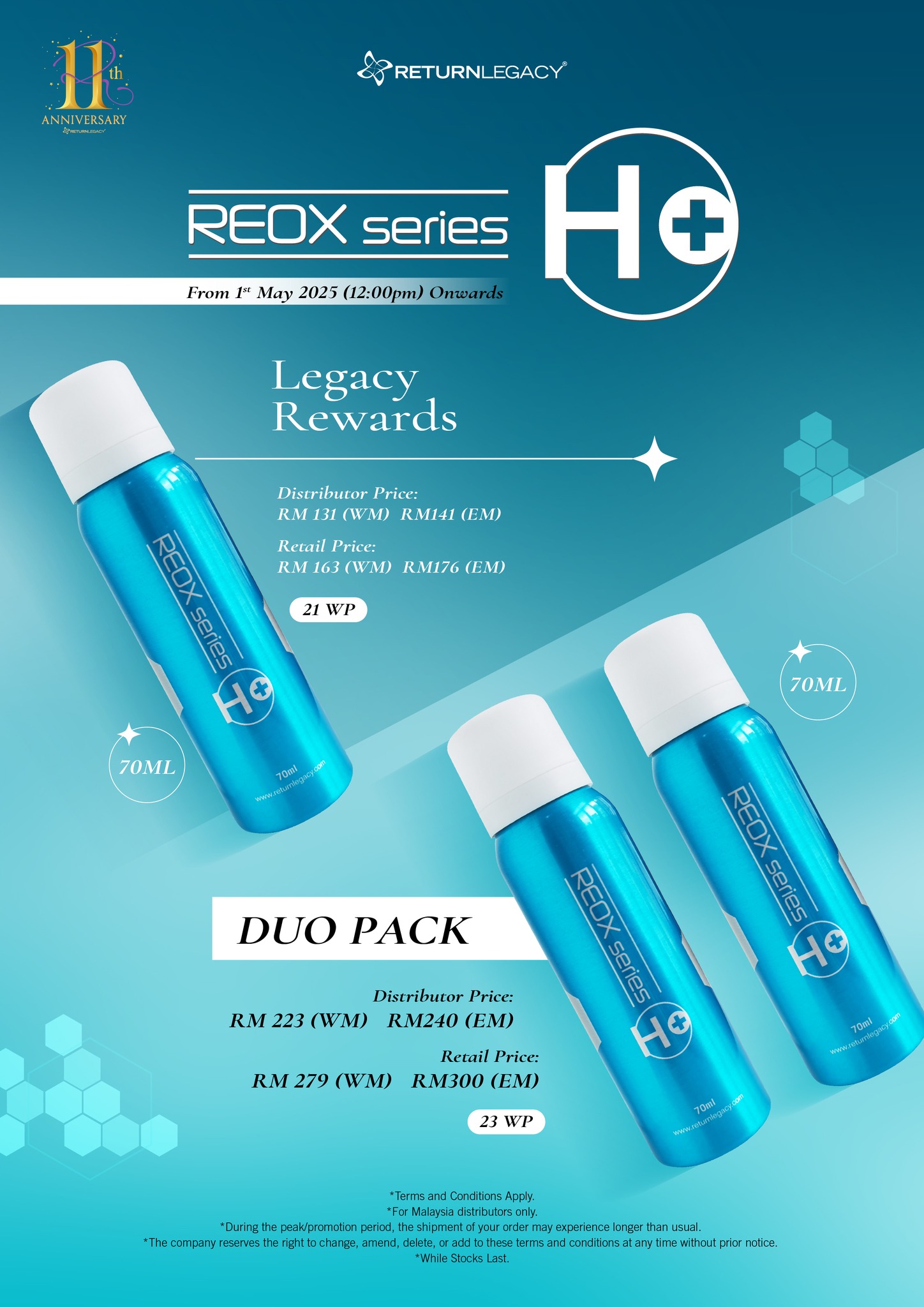 (Exp:11/27) 70ML Return Legacy Reox Series H+ Hplus 神奇水 喷雾 | Shopee Malaysia