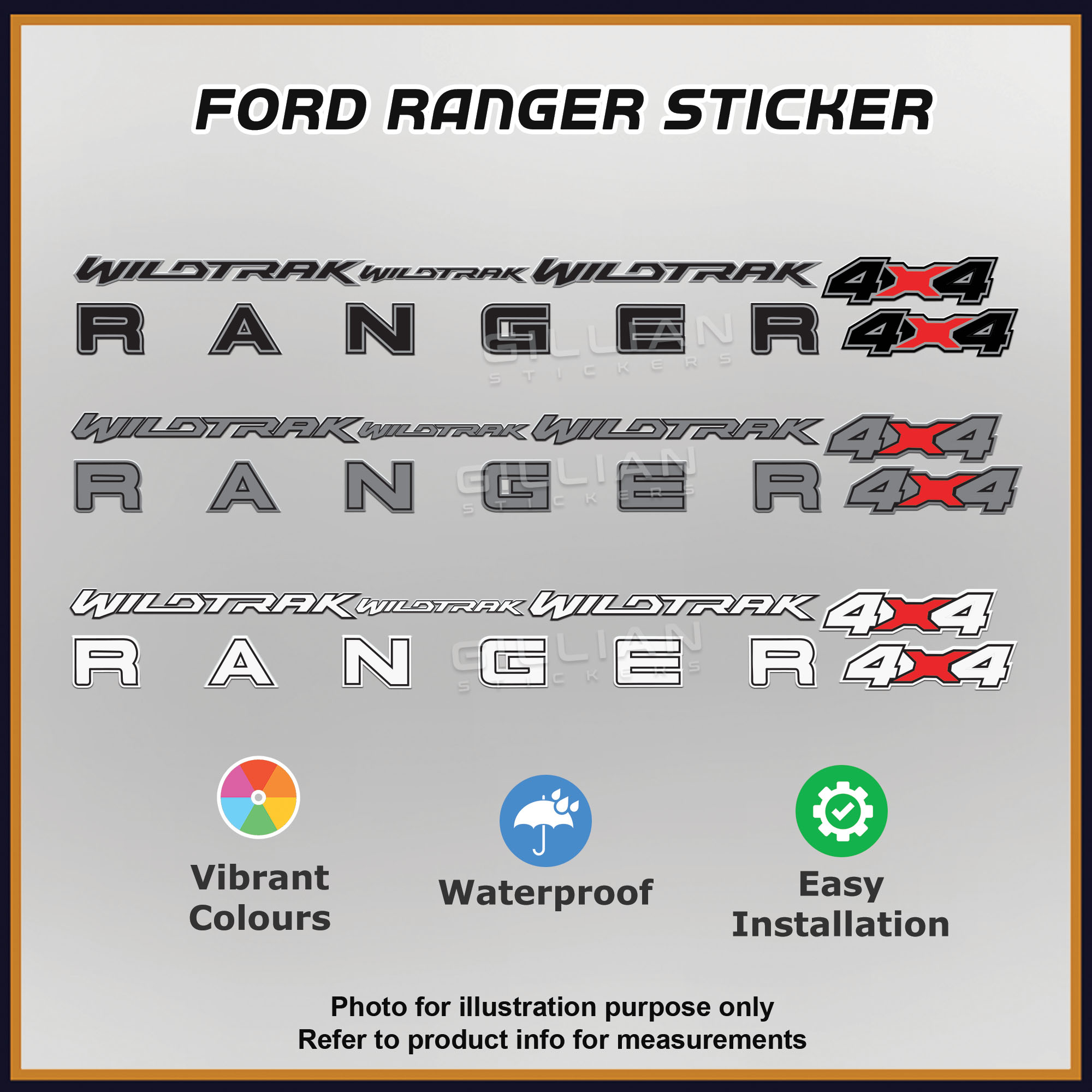 Sticker Car Body Ford Ranger Raptor Design 3 Decal Set Pelekat Wildtrak ...