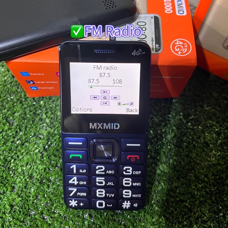 G1000 4G Basic Phone for Elderly Parents Mom FM Radio Speaker Loud Big ...