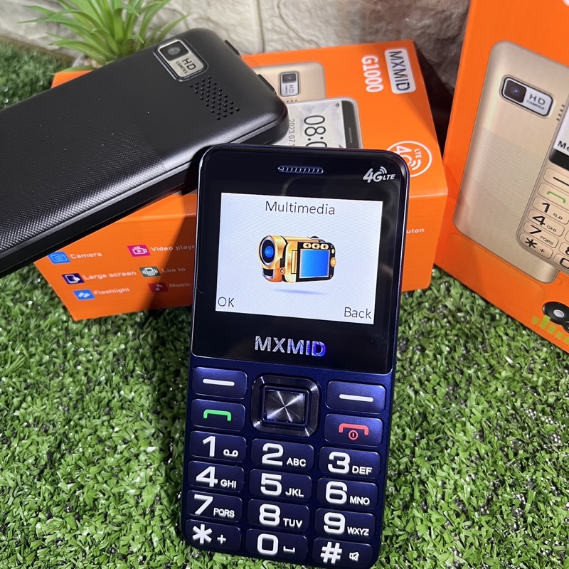 G1000 4G Basic Phone for Elderly Parents Mom FM Radio Speaker Loud Big ...