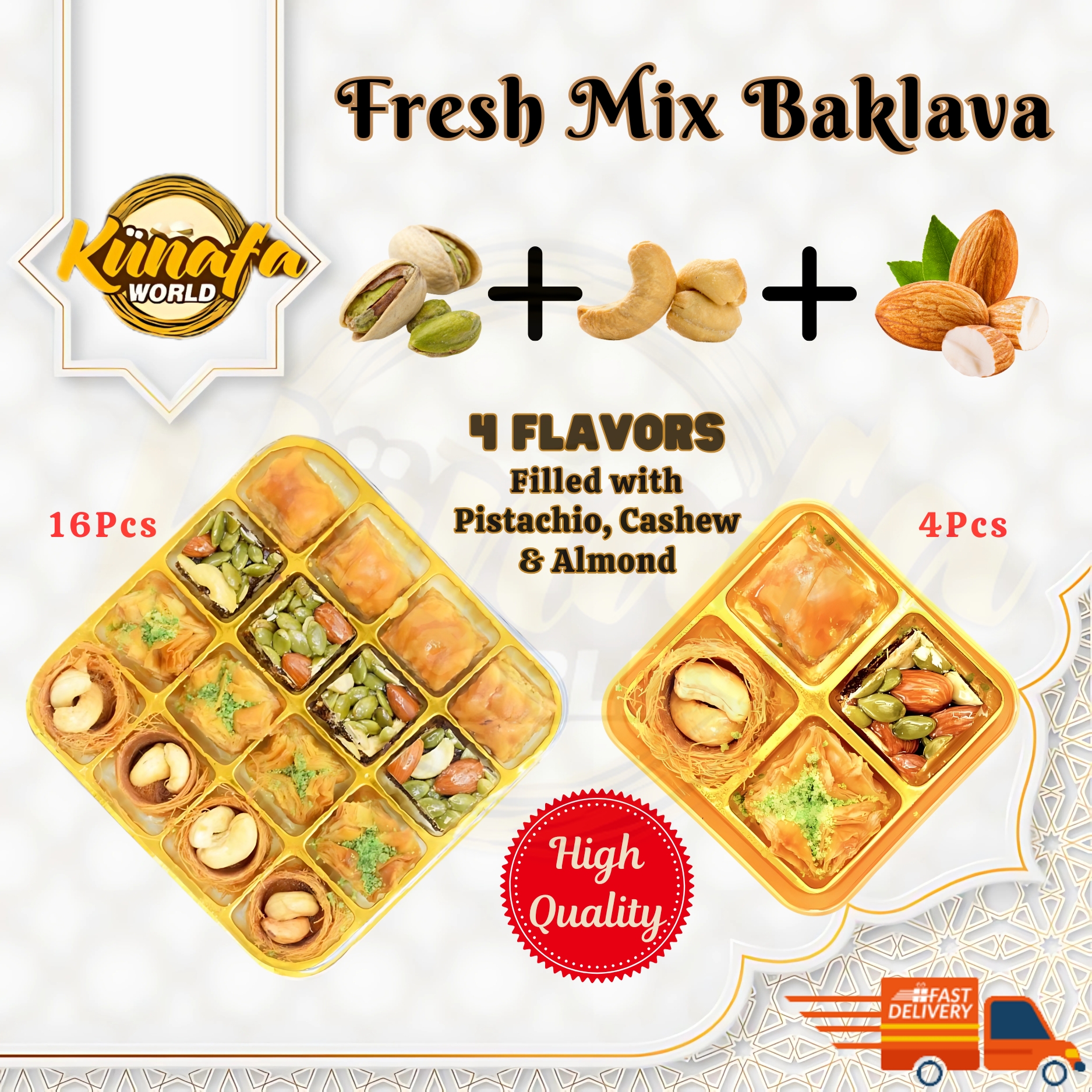 Fresh Baklava! Turkish Mix Baklava Sweet / Mix Flavours / Turkish ...