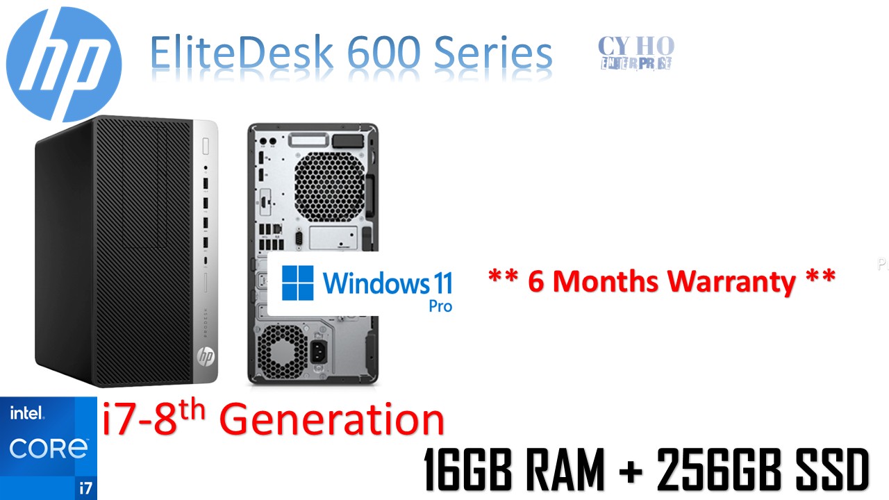 HP REFURBISHED DESKTOP - Elitedek 600 i7 & i5-8th Gen/ 16GB RAM+256GB ...