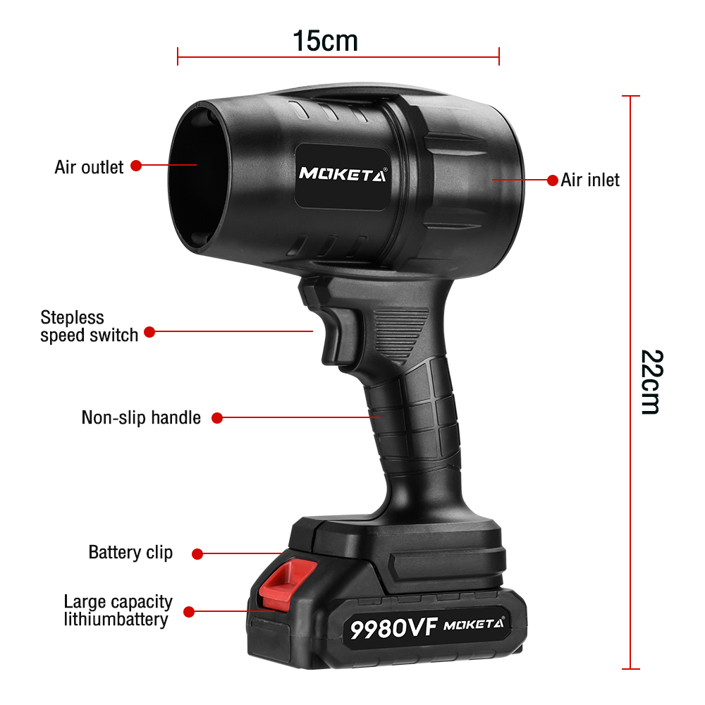 MOKETA 9980VF Snow Blower Hand Holding Hurricane Storm Gun Cordless ...