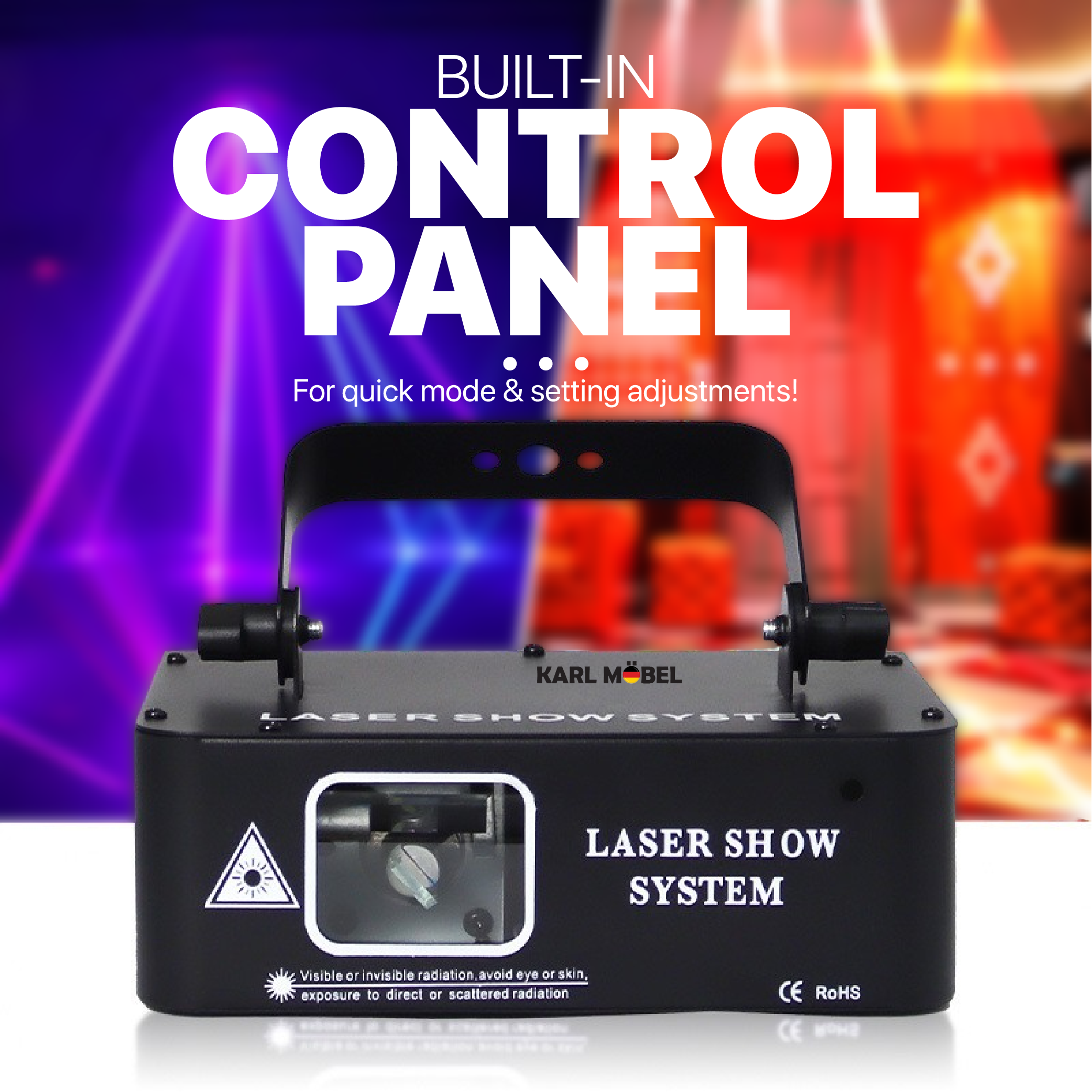Laser Disco Light 7 Colors Stage Lighting RGB Laser Beam Line Scanner ...