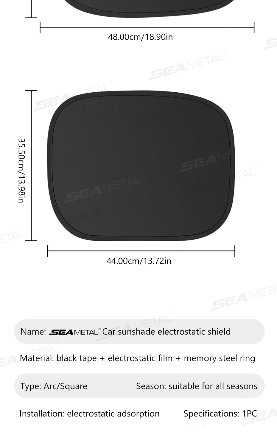 SEAMETAL Magnetic Sunshade Car Sun Shade Window for Yaris Camry Hilux ...
