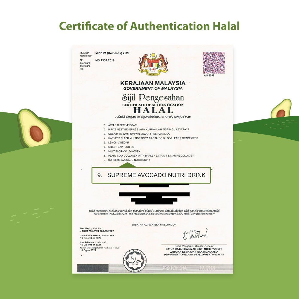 Nutrivo Supreme Avocado Nutri Drink 30g x 1 Sachet | HALAL Healthy ...