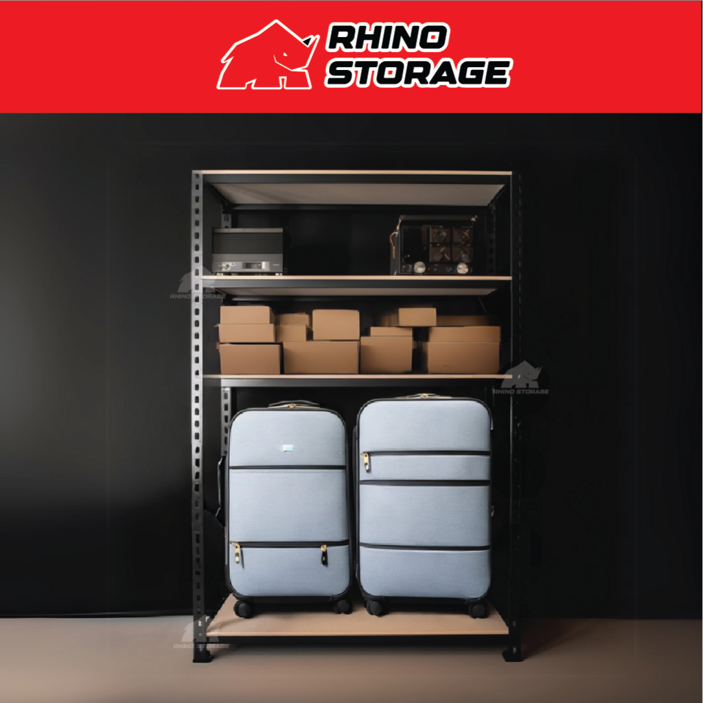 Rhino Storage Heavy Duty Rack Black 4 Level Boltless Rack Rak Besi ...
