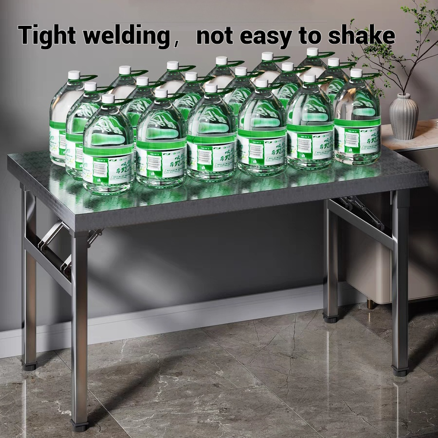 🔥Meja Lipat Stainless Steel Folding Thickened Household Outdoor Camping ...
