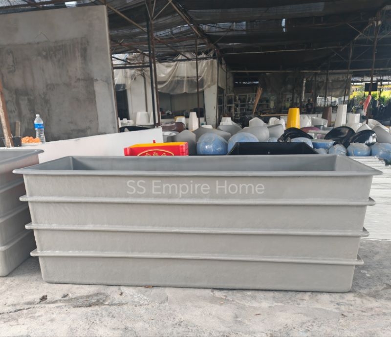 NEX 8 x3x3 Grey Fiberglass Fish Tank Water Pond Aquarium Premium Heavy ...