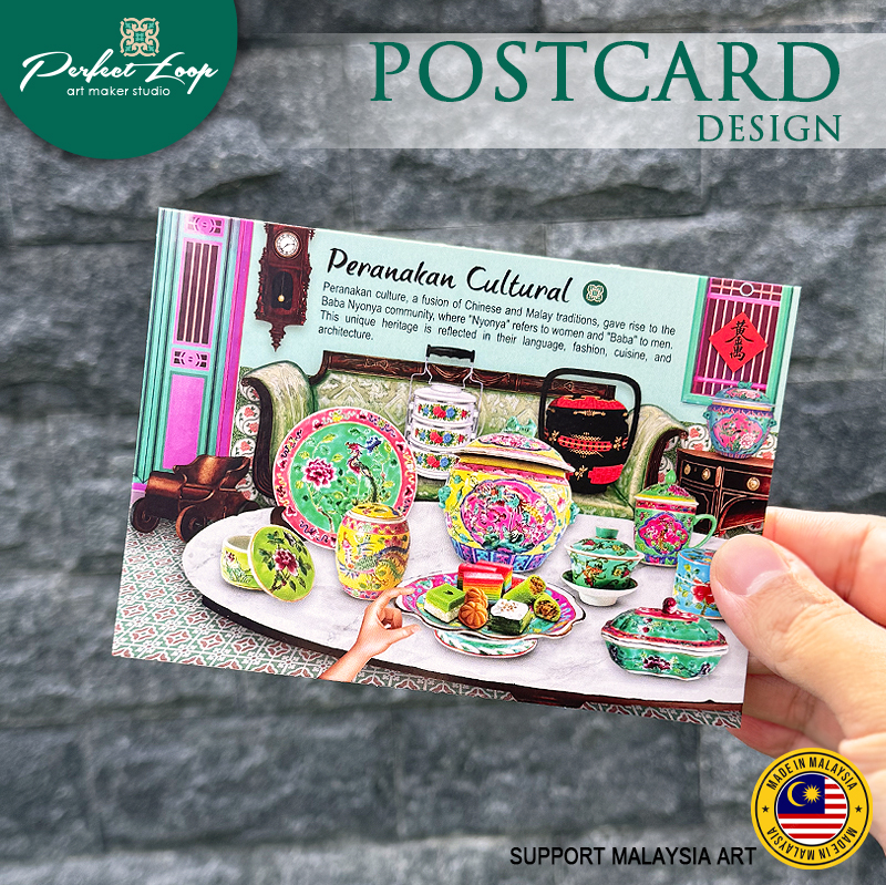 Postcard Design Malaysia Traditional Peranakan Nyonya & Baba (Poskad ...
