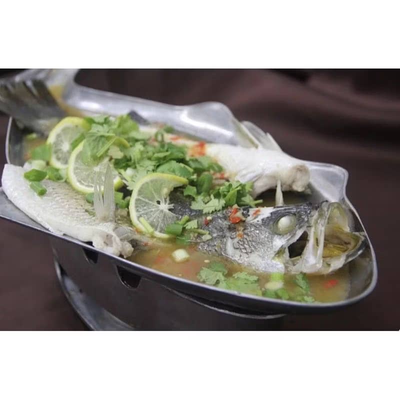 Aluminium Thai Style Fish Platter Steam Fish with Stove Fire Keep Warm ...