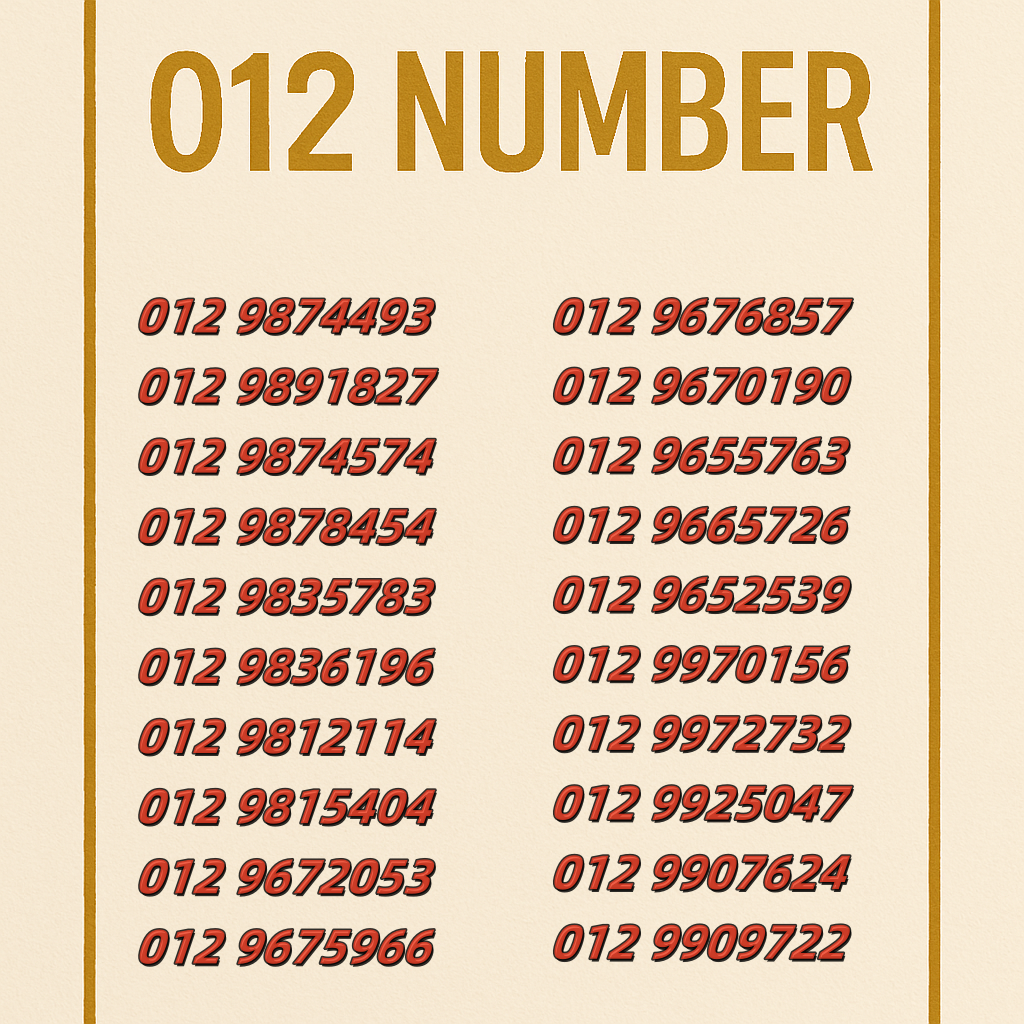 Limited 012 Number VIP Mobile Number | Shopee Malaysia