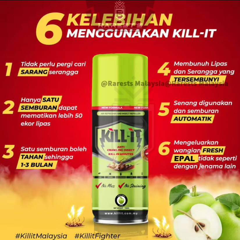 【LIPAS Hapus Dalam 1 Minute】Killit Brand Lipas Spray Kereta Lipas Hapus ...