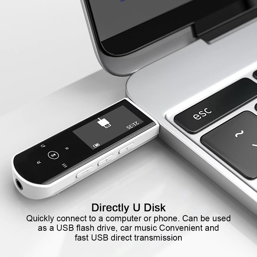 RUIZU X69 USB MP3 Player with Bluetooth 5.0 Back Clip Support USB & OTG ...